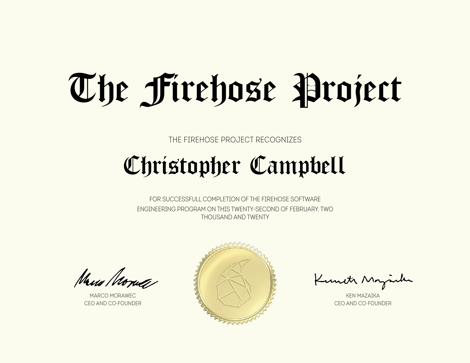 GitHub - chris-campbell/FireHoseProject-Certificate