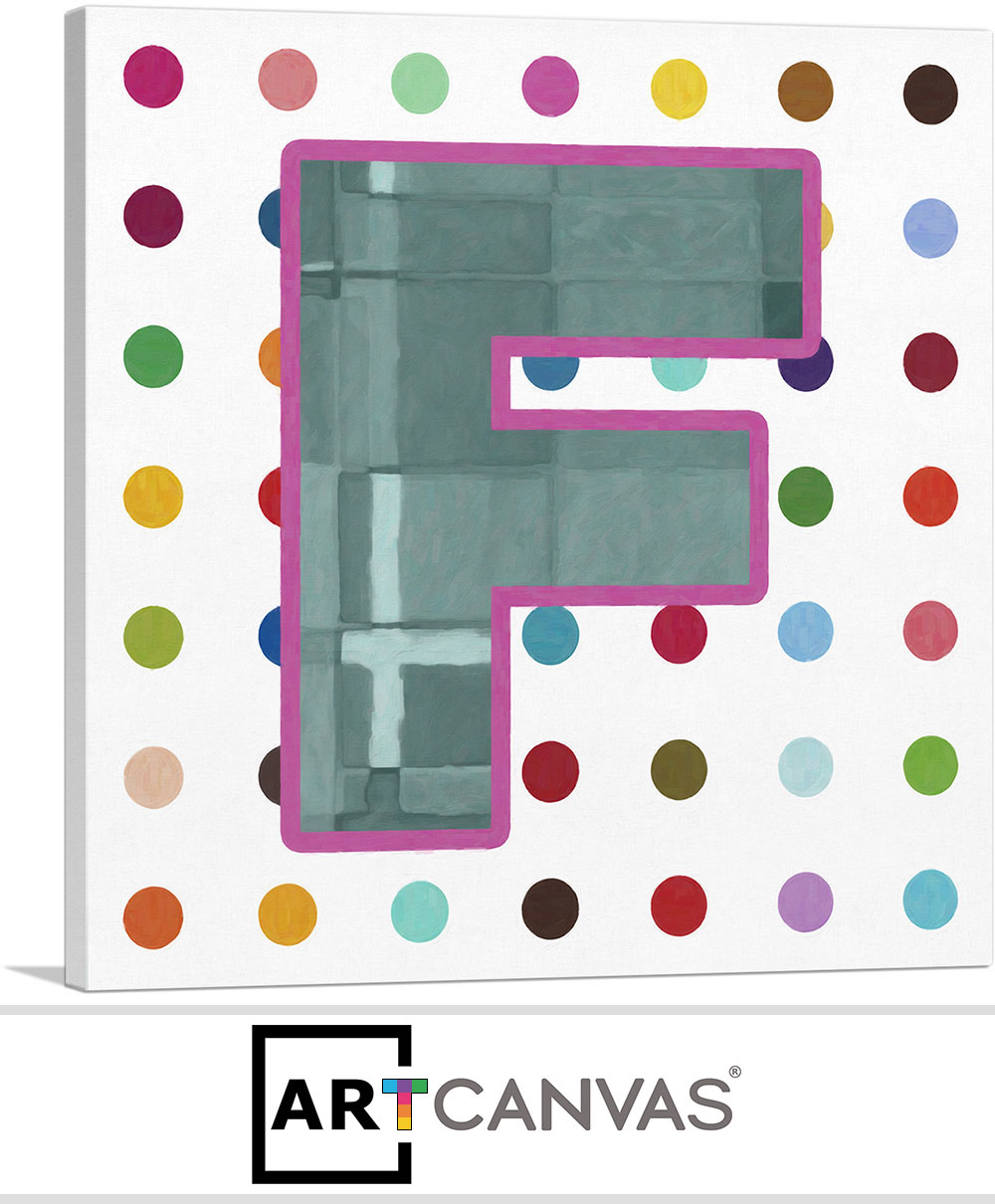 Fun Polka Dots Letter F Canvas Art Print for Sale | ARTCANVAS