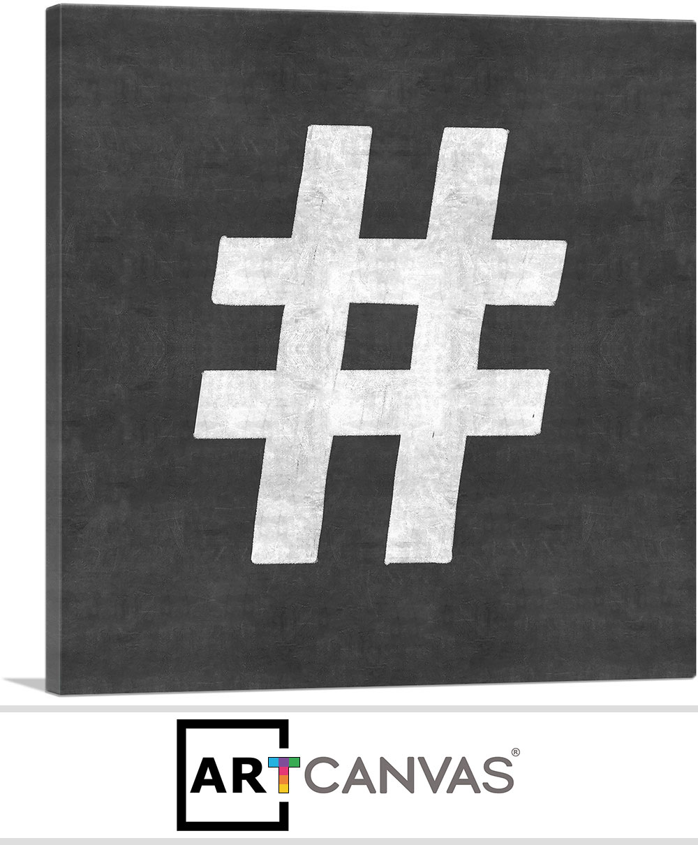 Chalkboard Alphabet Number Sign Hash Pound Symbol Canvas Art Print for ...