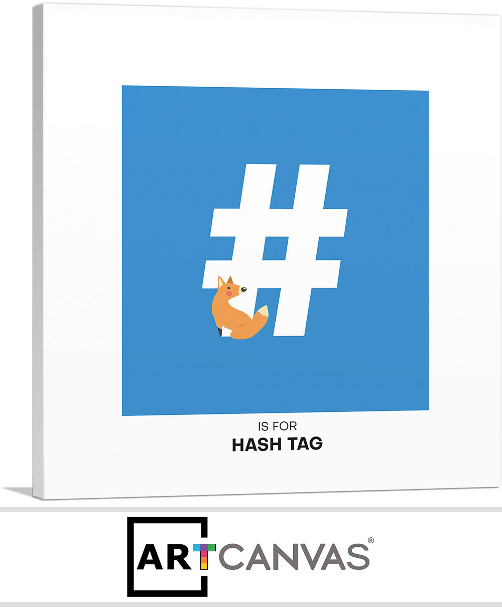 Kids Animal Alphabet Number Sign Hash Pound Symbol Canvas Art Print for ...