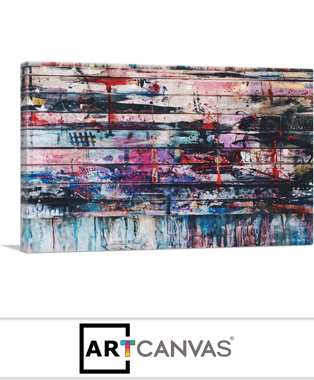 Paint Splatter Wood Wall Rectangle Canvas Art Print for Sale | ARTCANVAS