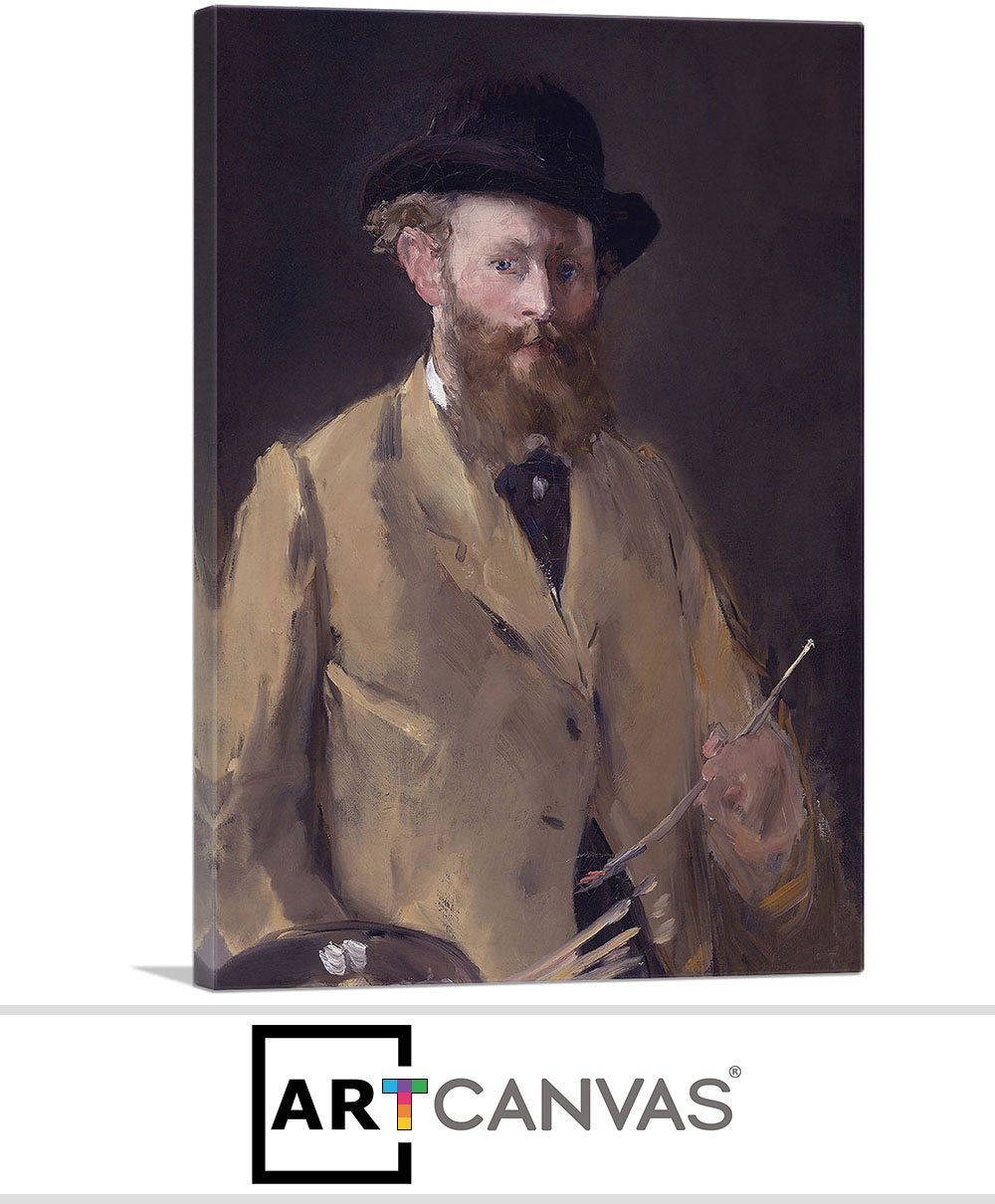Self-Portrait with Palette 1879 Canvas Art Print for Sale | ARTCANVAS.com