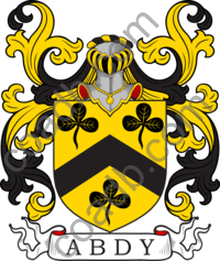 Abdy Family Crest, Coat of Arms and Name History
