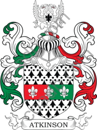 Atkinson Family Crest, Coat of Arms and Name History