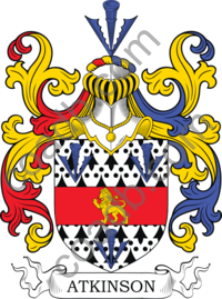 Atkinson Family Crest, Coat of Arms and Name History