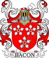 Bacon Family Crest, Coat of Arms and Name History