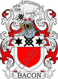 Bacon Family Crest, Coat of Arms and Name History