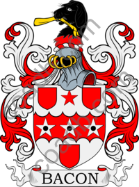 Bacon Family Crest, Coat of Arms and Name History