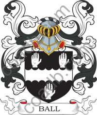Ball Family Crest, Coat of Arms and Name History