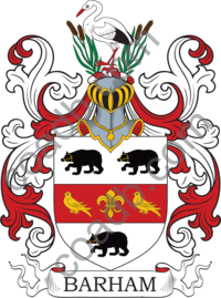 Barham Family Crest, Coat of Arms and Name History