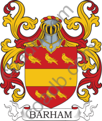 Barham Family Crest, Coat of Arms and Name History