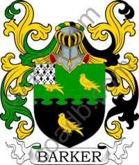 Barker Family Crest, Coat of Arms and Name History