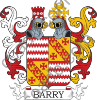 Barry Family Crest, Coat of Arms and Name History