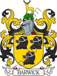 Barwick Family Crest, Coat of Arms and Name History