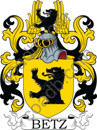 Betz Family Crest, Coat of Arms and Name History