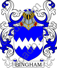 Bingham Family Crest, Coat of Arms and Name History