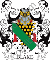 Blake Family Crest, Coat of Arms and Name History