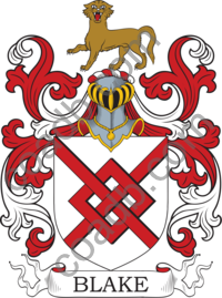 Blake Family Crest, Coat of Arms and Name History