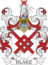 Blake Family Crest, Coat of Arms and Name History