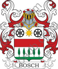 Bosch Family Crest, Coat of Arms and Name History