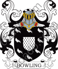 Bowling Family Crest, Coat of Arms and Name History