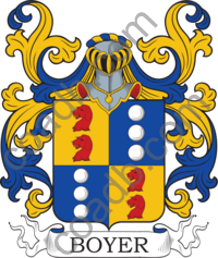 Boyer Family Crest, Coat of Arms and Name History
