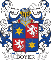 Boyer Family Crest, Coat of Arms and Name History