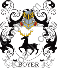 Boyer Family Crest, Coat of Arms and Name History