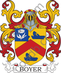 Boyer Family Crest, Coat of Arms and Name History