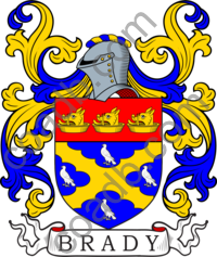Brady Family Crest, Coat of Arms and Name History