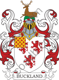 Buckland Family Crest, Coat of Arms and Name History
