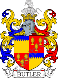 Butler Family Crest, Coat of Arms and Name History