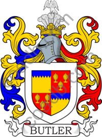 Butler Family Crest, Coat of Arms and Name History