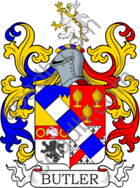 Butler Family Crest, Coat of Arms and Name History