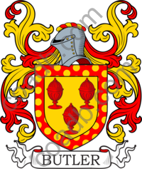 Butler Family Crest, Coat of Arms and Name History