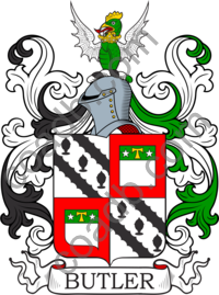 Butler Family Crest, Coat of Arms and Name History