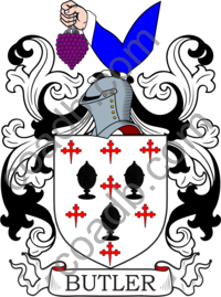 Butler Family Crest, Coat of Arms and Name History