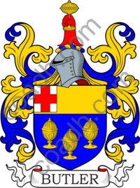 Butler Family Crest, Coat of Arms and Name History