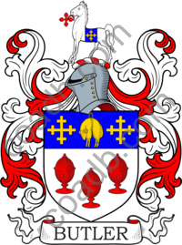 Butler Family Crest, Coat of Arms and Name History