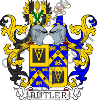 Butler Family Crest, Coat of Arms and Name History