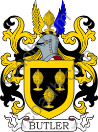 Butler Family Crest, Coat of Arms and Name History