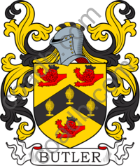 Butler Family Crest, Coat of Arms and Name History