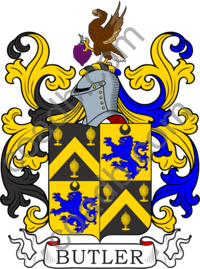 Butler Family Crest, Coat of Arms and Name History