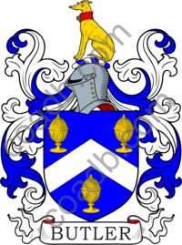 Butler Family Crest, Coat of Arms and Name History