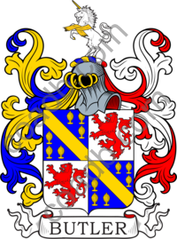 Butler Family Crest, Coat of Arms and Name History