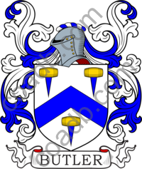 Butler Family Crest, Coat of Arms and Name History
