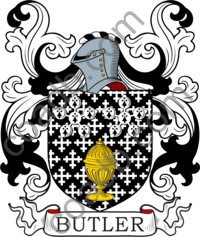 Butler Family Crest, Coat of Arms and Name History