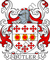 Butler Family Crest, Coat of Arms and Name History