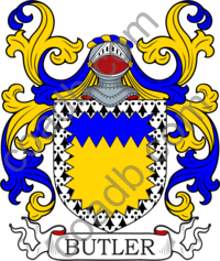Butler Family Crest, Coat of Arms and Name History