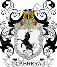 Cabrera Family Crest, Coat of Arms and Name History